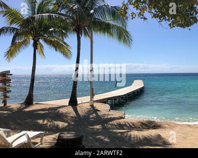 Beautiful shot of a ramp in the beach with a breathtaking view of the ...