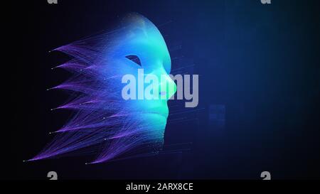 Big data concept. Abstract artificial intelligence background. Machine ...