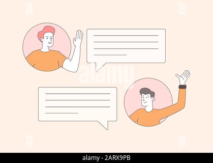 Chat text box. Empty messages template. Vector dialig interface. Mobile communication screen ...