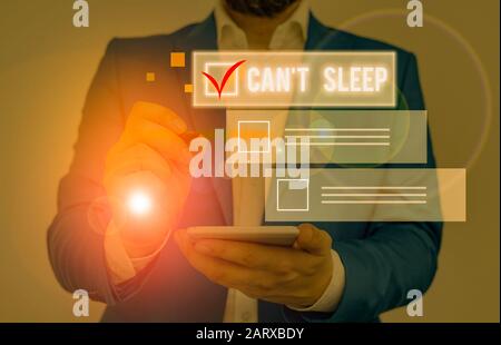 Handwriting text writing Can T Sleep. Conceptual photo trouble falling ...