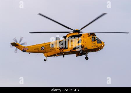 Royal Air Force helicopter winchman above Belize jungle, Central ...