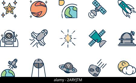 Exploration icons set. Simple set of exploration vector icons for web ...