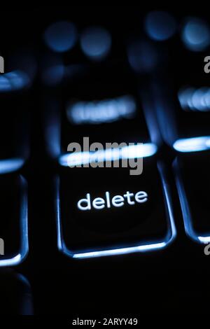 Close up of illuminated keyboard on computer Stock Photo - Alamy