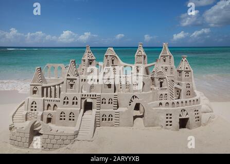 Sand castle at Miami Beach USA Stock Photo - Alamy