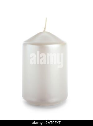 Beautiful candle isolated on white Stock Photo - Alamy
