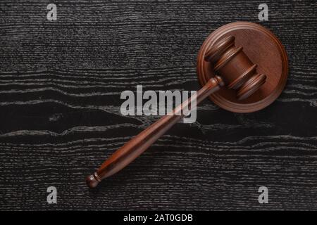 Judge's gavel on dark background, top view. Law concept Stock Photo - Alamy