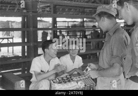 A Dutch soldier at a toko Date: 1946 Location: Indonesia, Dutch East ...