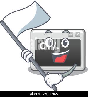 Funny command window cartoon character design style with board Stock ...