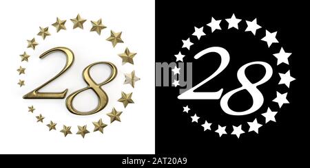 Number 28 (number twenty-eight) anniversary celebration design with ...