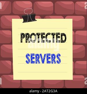 Handwriting text Protected Servers. Conceptual photo technology for ...