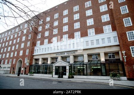 A block of flats at Dolphin Square in Weston-super-Mare, UK on 10 ...