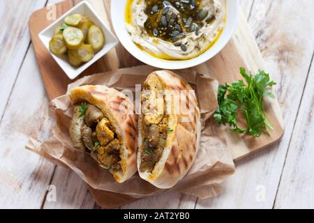 Jerusalem mixed grill or Meorav Yerushalmi. Grilled meat dish. It ...