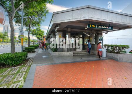 Singapore,Little India MRT Station,North East Line,subway train,public ...