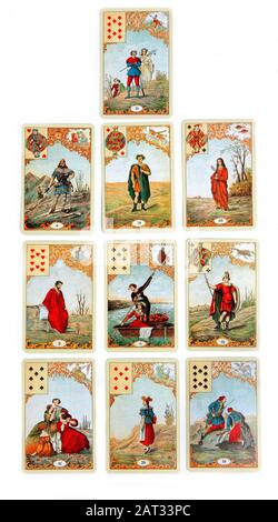 Tarot Cards spread out. studio set up Stock Photo - Alamy