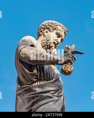 Detail of Saint Peter's Statue Holding Key to Heaven. Saint Peter's ...