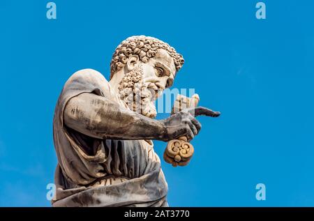 Detail of Saint Peter's Statue Holding Key to Heaven. Saint Peter's ...