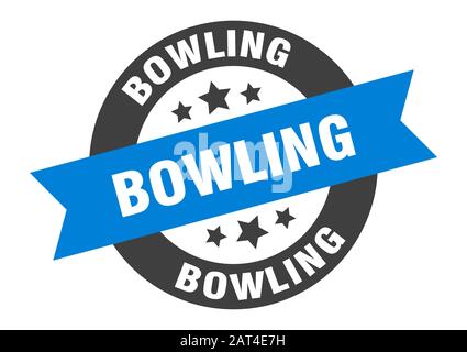 bowling sign. bowling round ribbon sticker. bowling tag Stock Vector ...