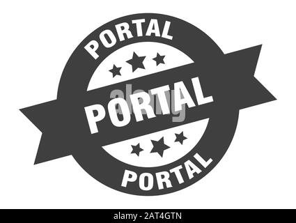 portal sign. portal round ribbon sticker. portal tag Stock Vector Image ...