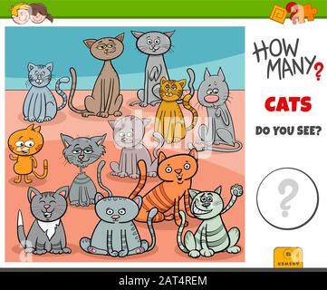 Count how many cats is educational game. Maths task development of ...