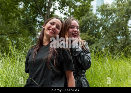 Natural beauty. Two different girls, beauty portrait. Two young ...