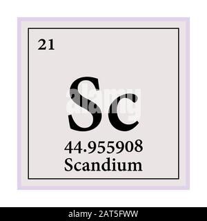 Sc Scandium Chemical Element Periodic Table. Single element vector illustration, transition ...