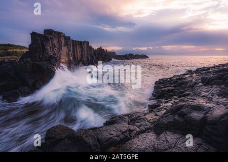 Sunset View at Bombo Headland Quarry Geological Site Stock Photo - Alamy