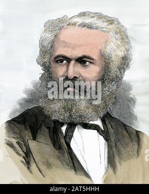 Portrait of Karl Marx - a German philosopher, economist, historian ...