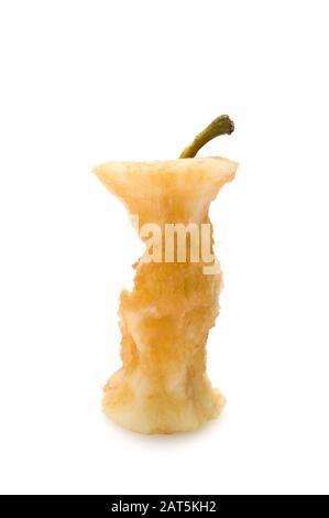 Apple core on white background. Composting of organic waste Stock Photo ...