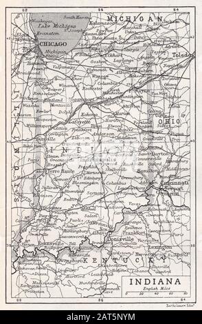 Map of Indiana in USA Stock Photo - Alamy