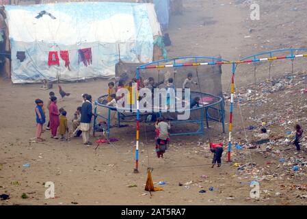 Pakistani poor children playing near river Ravi ahead of International ...
