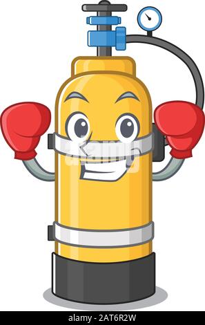Sporty oxygen cylinder cartoon character design with baseball Stock ...