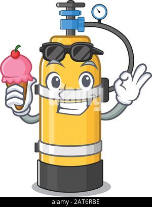 Cute oxygen cylinder cartoon mascot style with Tongue out Stock Vector ...