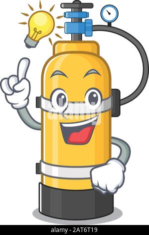 Oxygen cylinder cartoon character design on a surprised gesture Stock ...