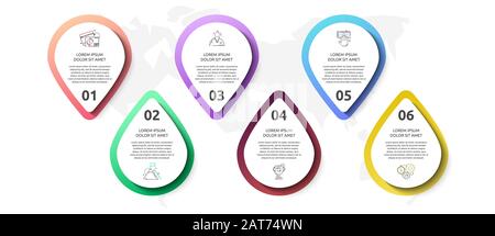 Vector infographic with 4 pins and circles. Used for four diagrams ...