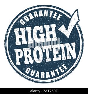 High protein sign or stamp on white background, vector illustration ...