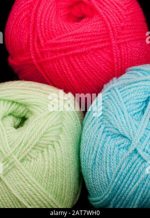 coloured balls of wool yarn colours Stock Photo - Alamy