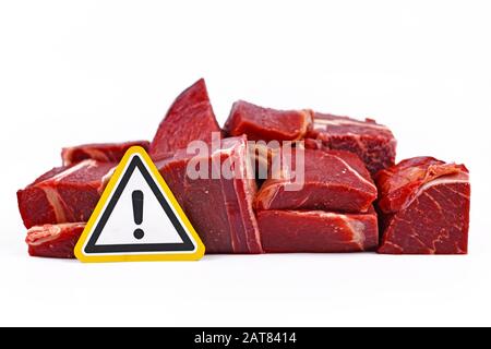 Harmful bacteria in meat for human consumption concept, showing chunks ...