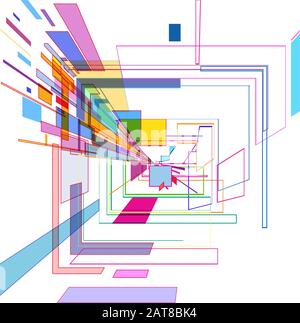 Colored square with geometric shapes Stock Vector Image & Art - Alamy