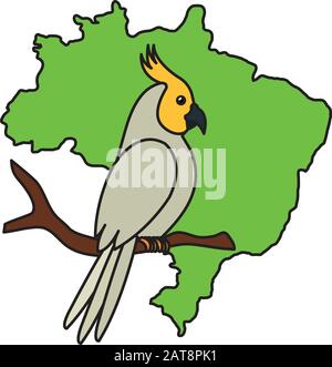 Vector image of an exotic bird. National symbol of the country ...