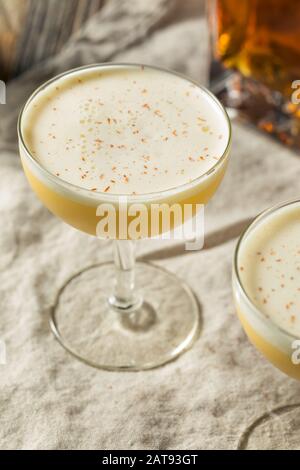 Homemade Bourbon Egg Flip Cocktail with Nutmeg Stock Photo - Alamy