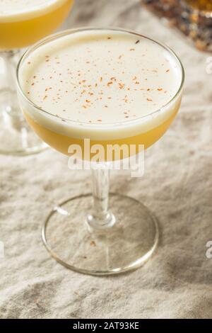Homemade Bourbon Egg Flip Cocktail with Nutmeg Stock Photo - Alamy