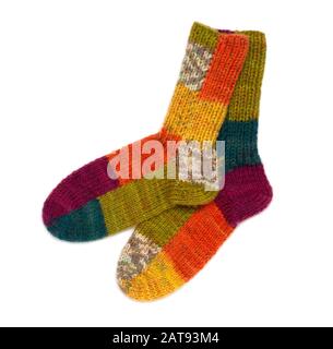 Warm woolen socks isolated on white background Stock Photo - Alamy