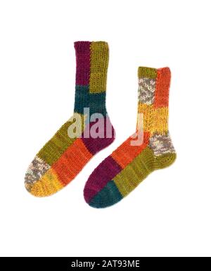 Warm woolen socks isolated on white background Stock Photo - Alamy