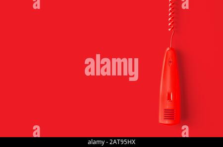 Retro red phone reciever on white background. with clipping path Stock ...