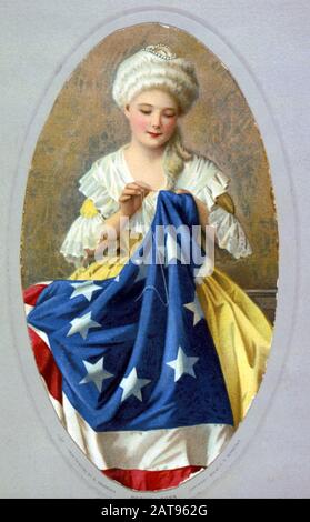 Betsy Ross flag first American flag around 1776 Stock Photo - Alamy