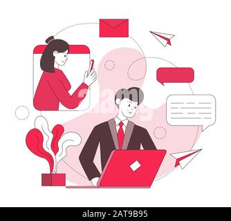 social media network chatting cartoon Stock Vector Image & Art - Alamy