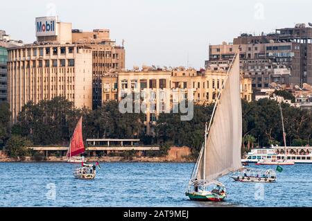 Traditional feluccas on the River Nile, Aswan, Egypt Stock Photo - Alamy