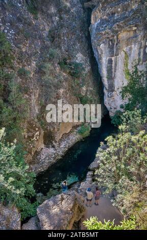 Karst spring, Surgente Su Gologone, Oliena, Sardinia, Italy Stock Photo ...