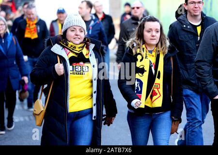 Watford fans arrive at the stadium Stock Photo - Alamy