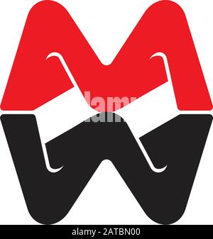 letter wm 3d geometric logo vector Stock Vector Image & Art - Alamy